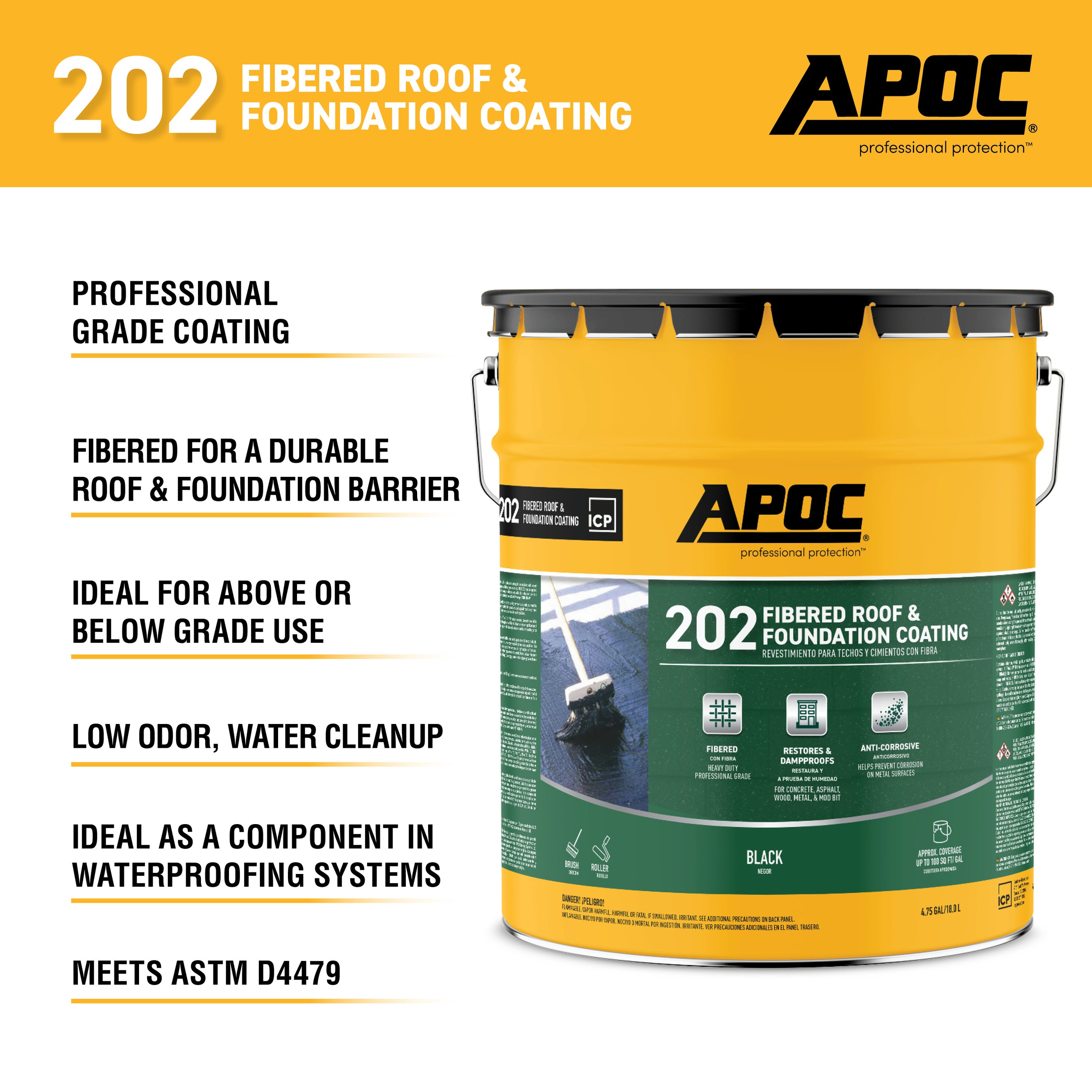 APOC® 202 Rainshield® Fibered Roof & Foundation Coating
