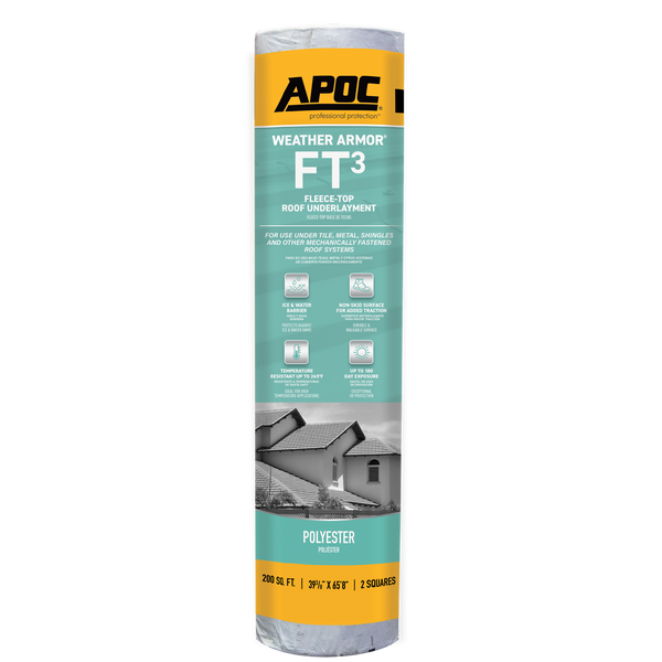 Weather-Armor® FT³ Fleece-Top Roof Underlayment – APOC