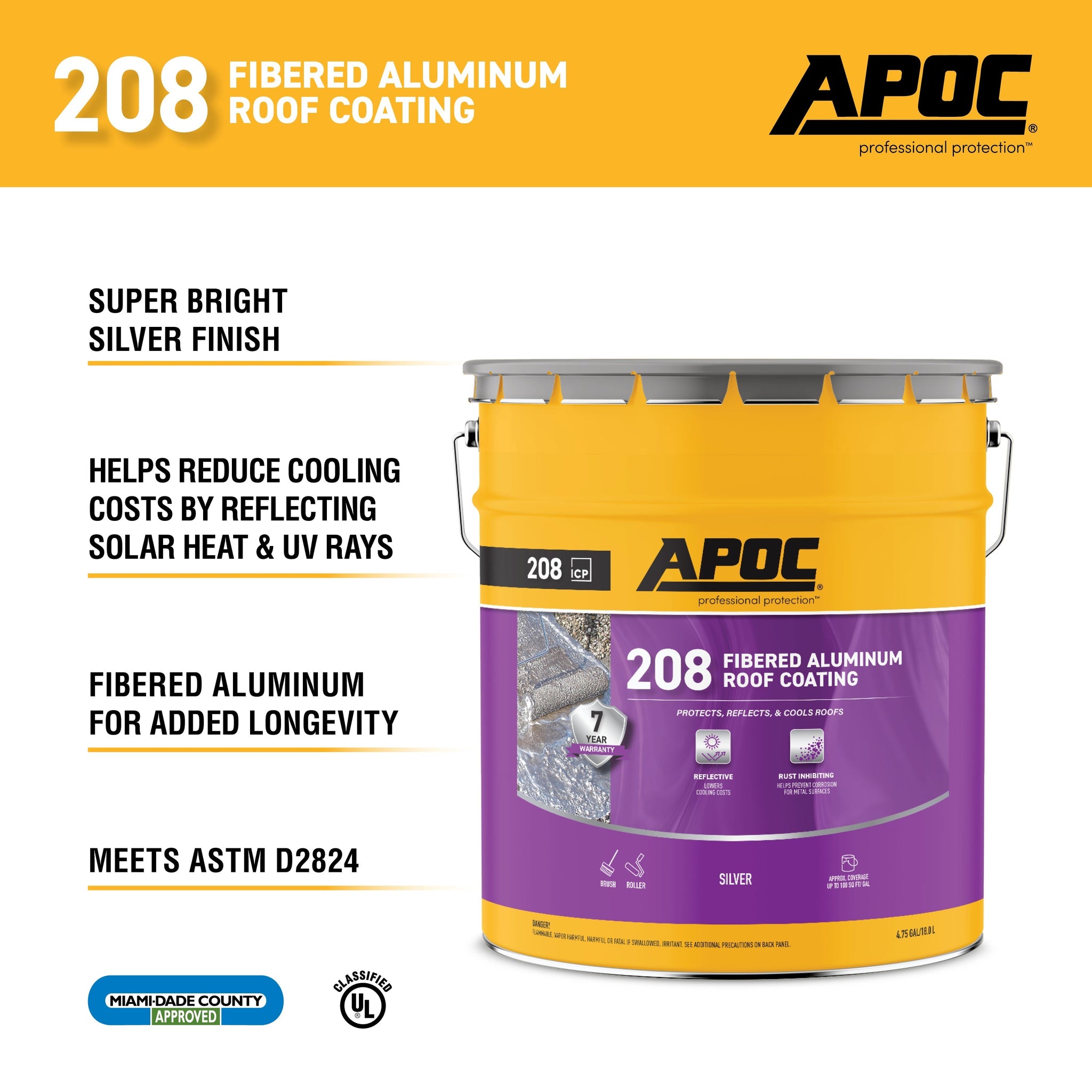APOC® 208 Fibered Aluminum Roof Coating