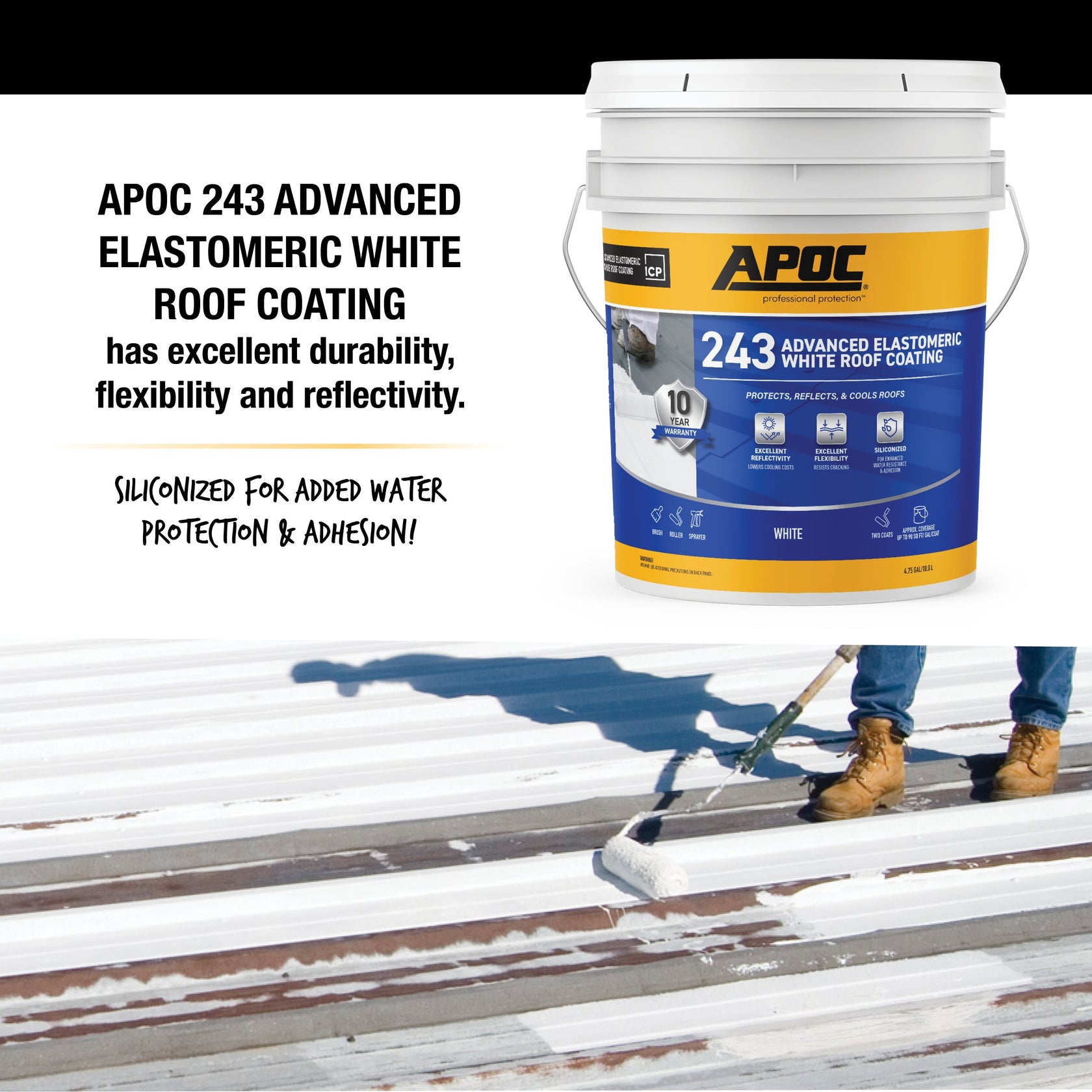 APOC 243 Advanced Elastomeric White Roof Coating