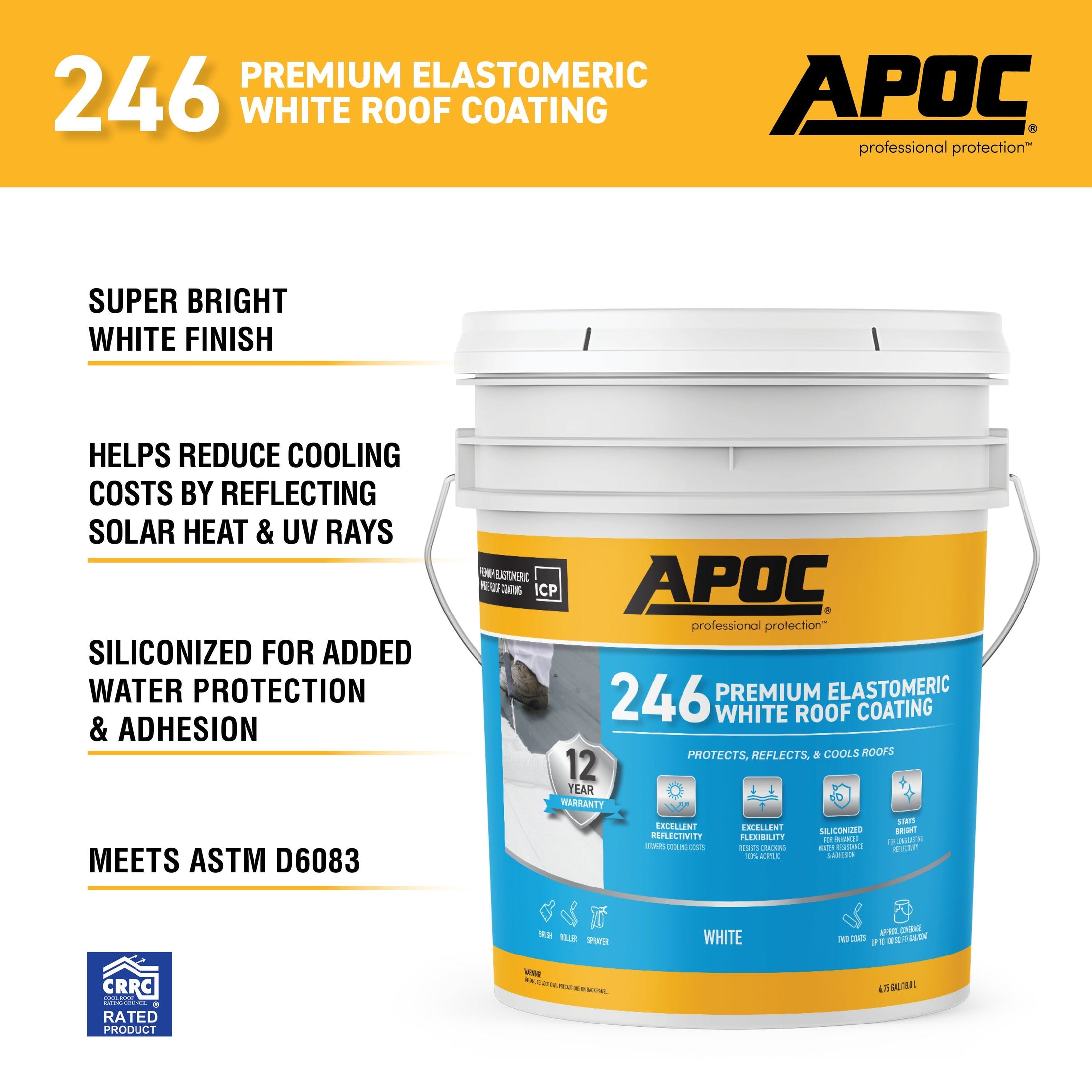 APOC® 246Premium Elastomeric White Roof Coating