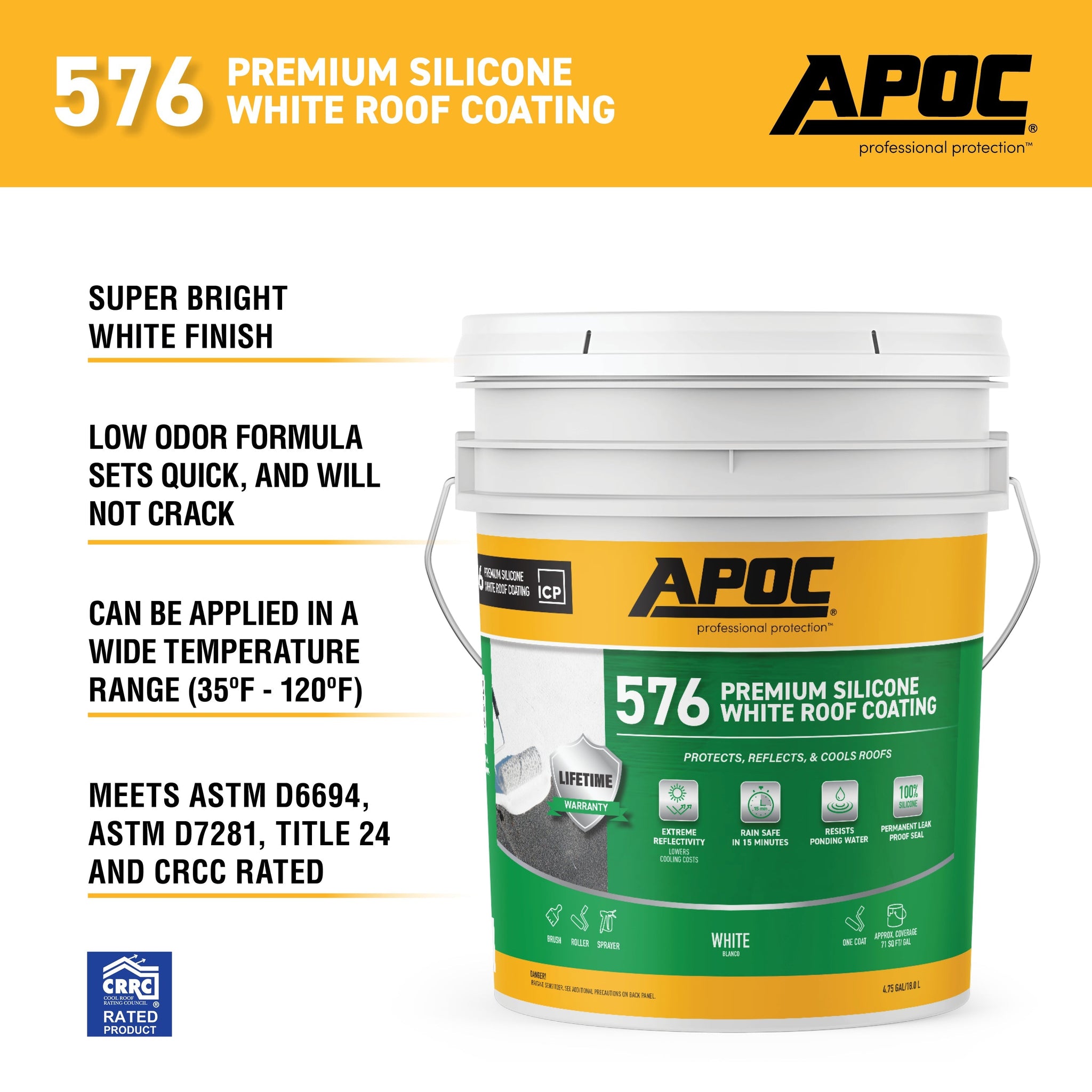 APOC® 576Premium Silicone White Roof Coating