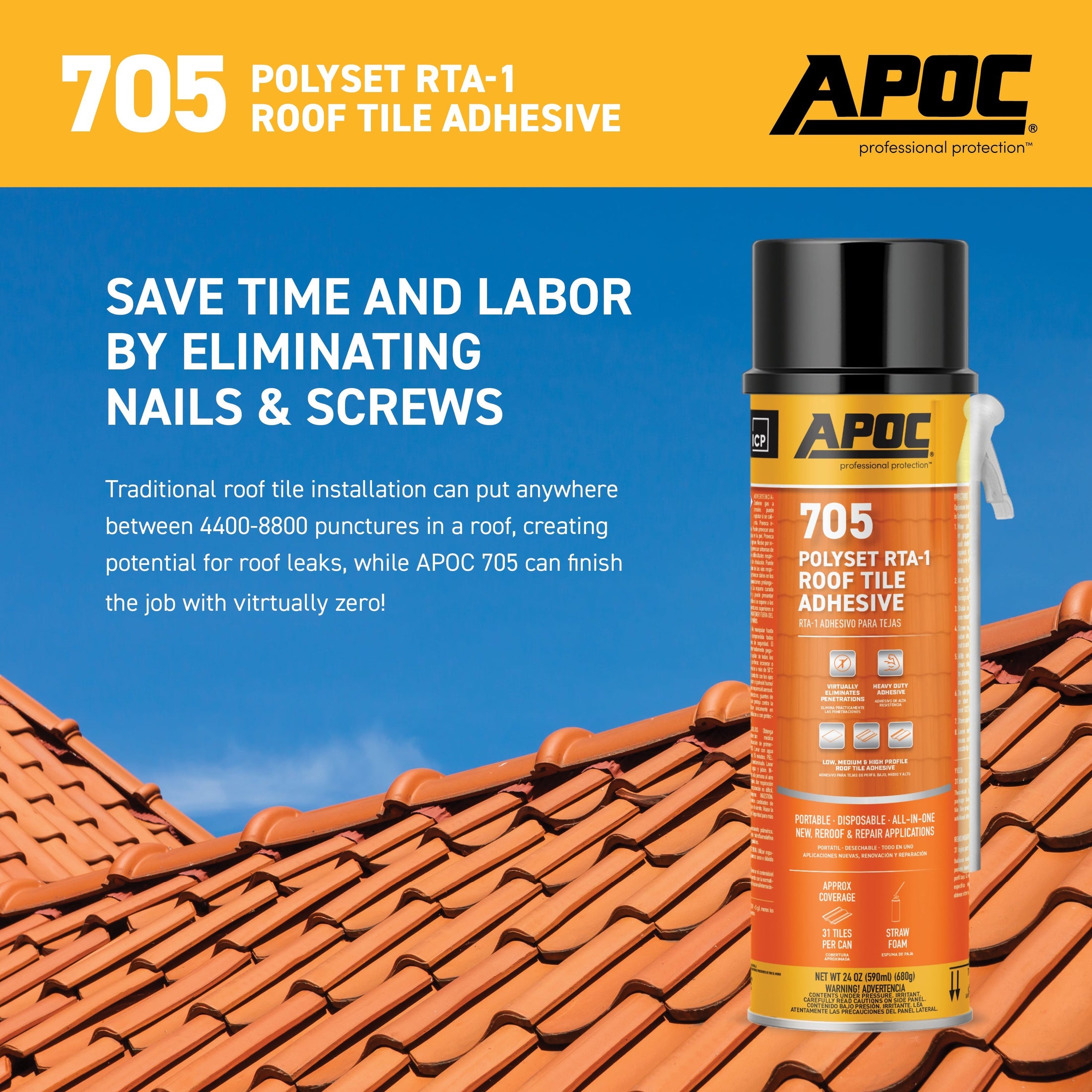 APOC 705 POLYSET RTA-1 ROOF TILE ADHESIVE