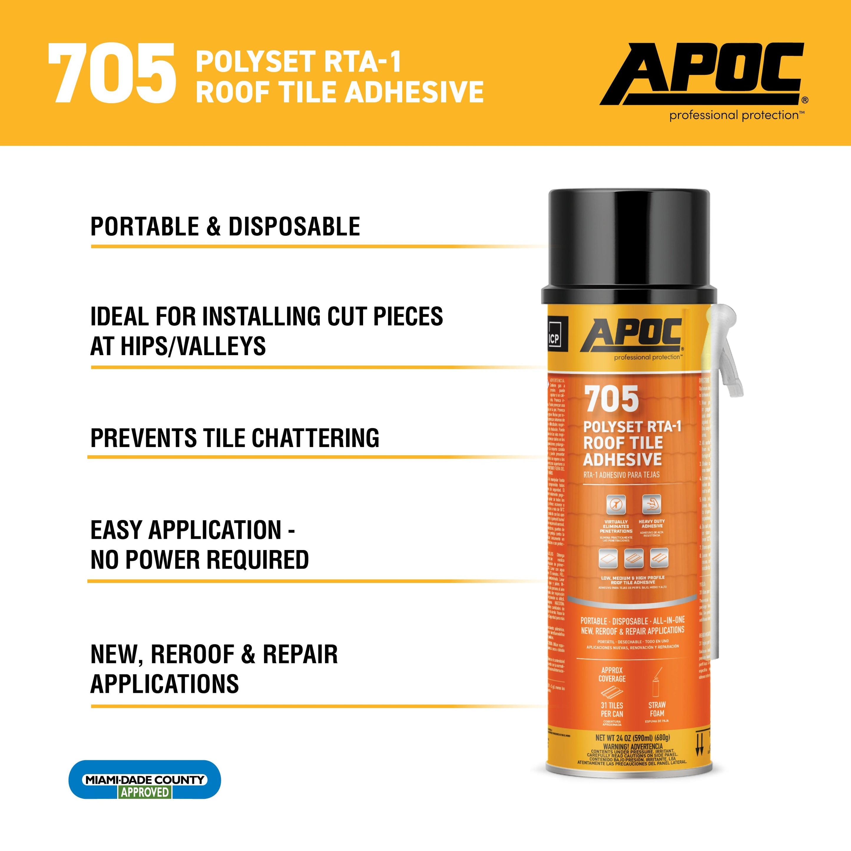 APOC 705 POLYSET RTA-1 ROOF TILE ADHESIVE