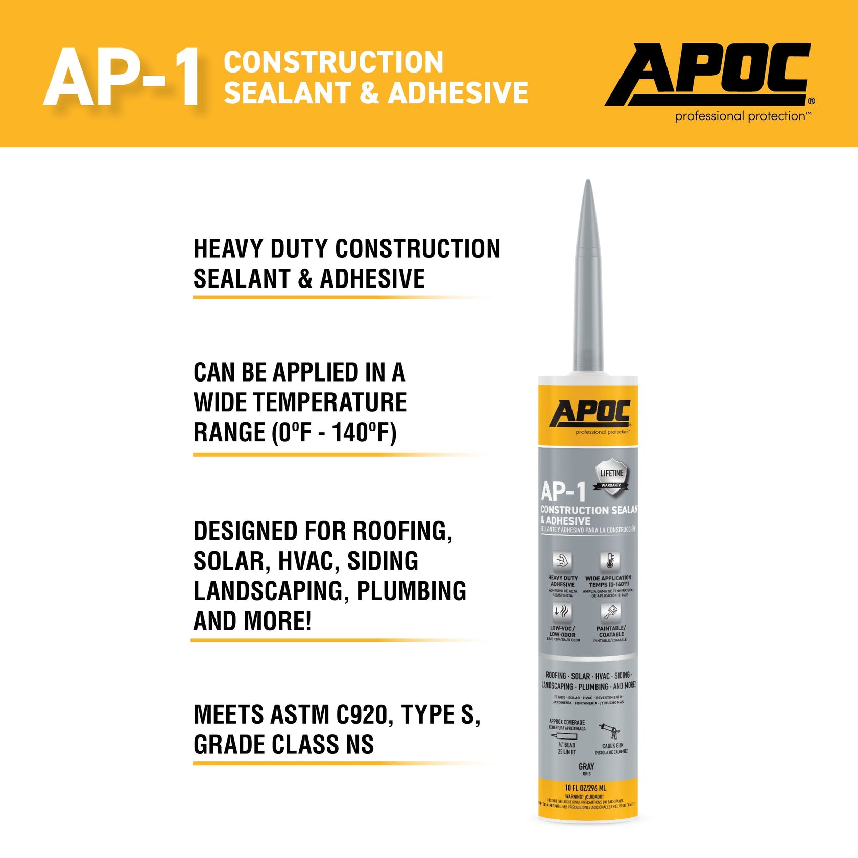 AP-1® Construction Sealant & Adhesive – APOC